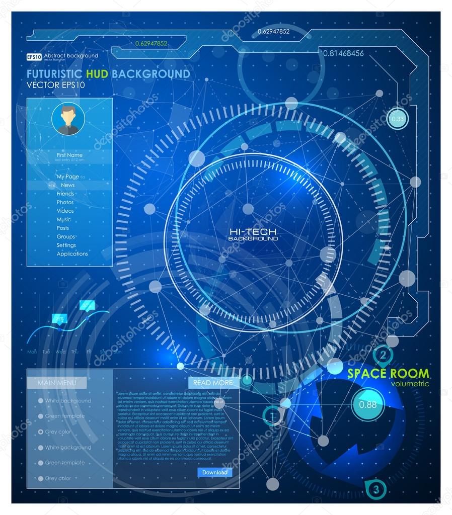 Futuristic HUD background Stock Vector by ©hyv123 73100199