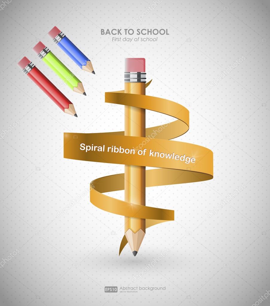 Template with pencils and ribbon Stock Vector Image by ©hyv123 #83049816