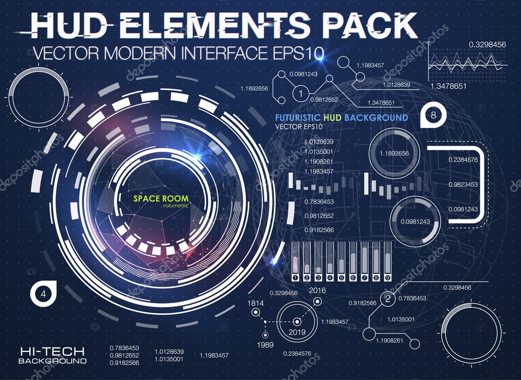 HUD style user interface — Stock Vector © hyv123 #87589984