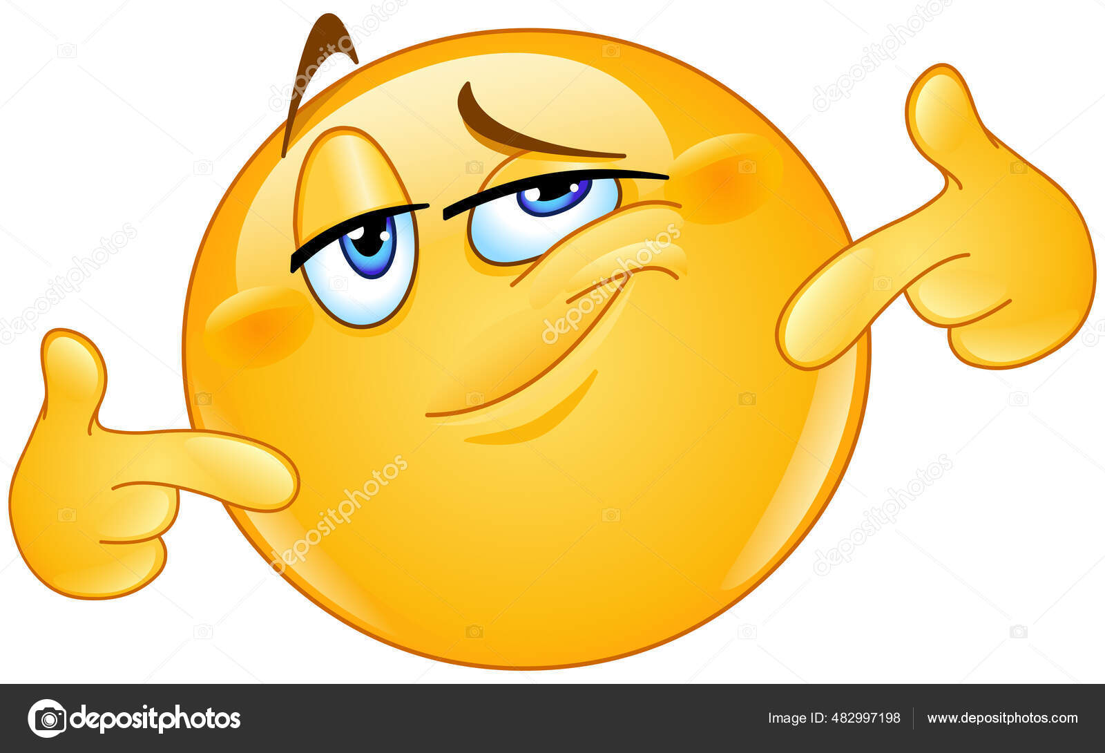 Vettoriale stockEmoticon Emoji Orgoglioso Stesso Puntandosi Con Dita ...