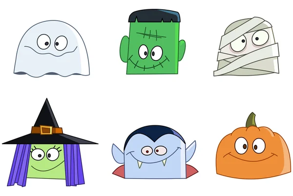 Caras de halloween ภาพเวกเตอร์สต็อก Caras de halloween ภาพประกอบที่ปลอด ...