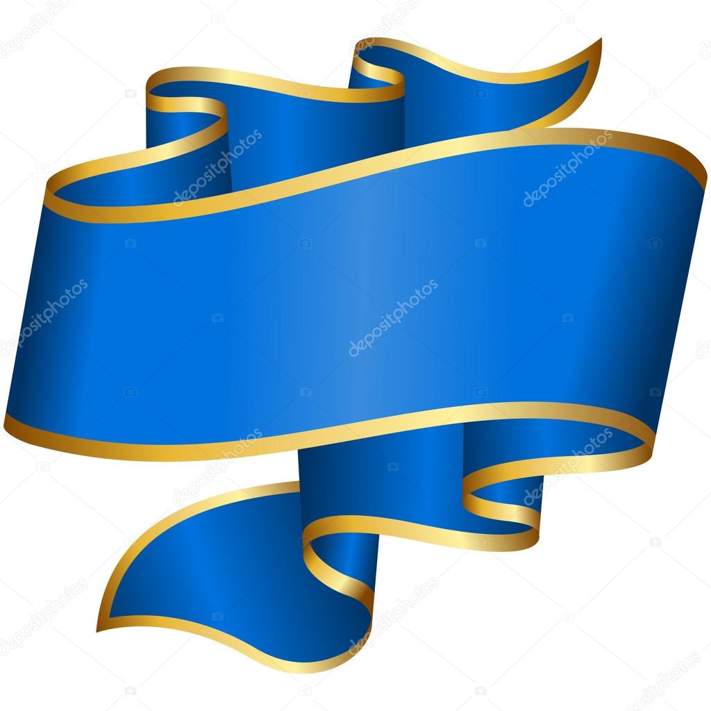 Blue And Gold Ribbon Banner