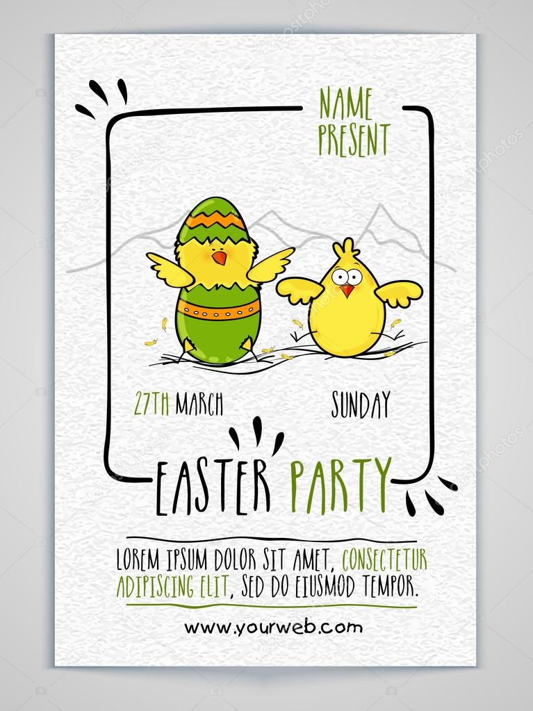 Invitation Card design for Easter Party celebration. Stock Vector Image ...