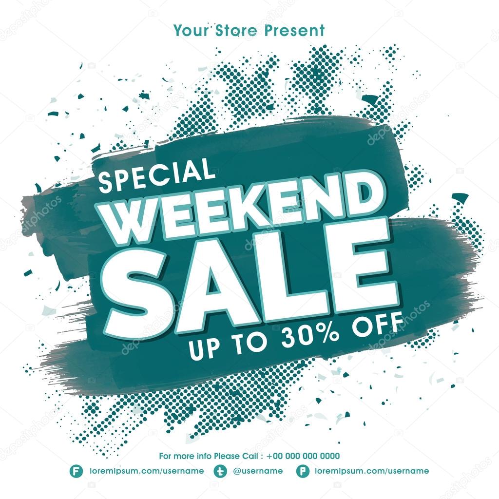 Weekend Sale Flyer or Banner. Stock Vector by ©alliesinteract 114443954