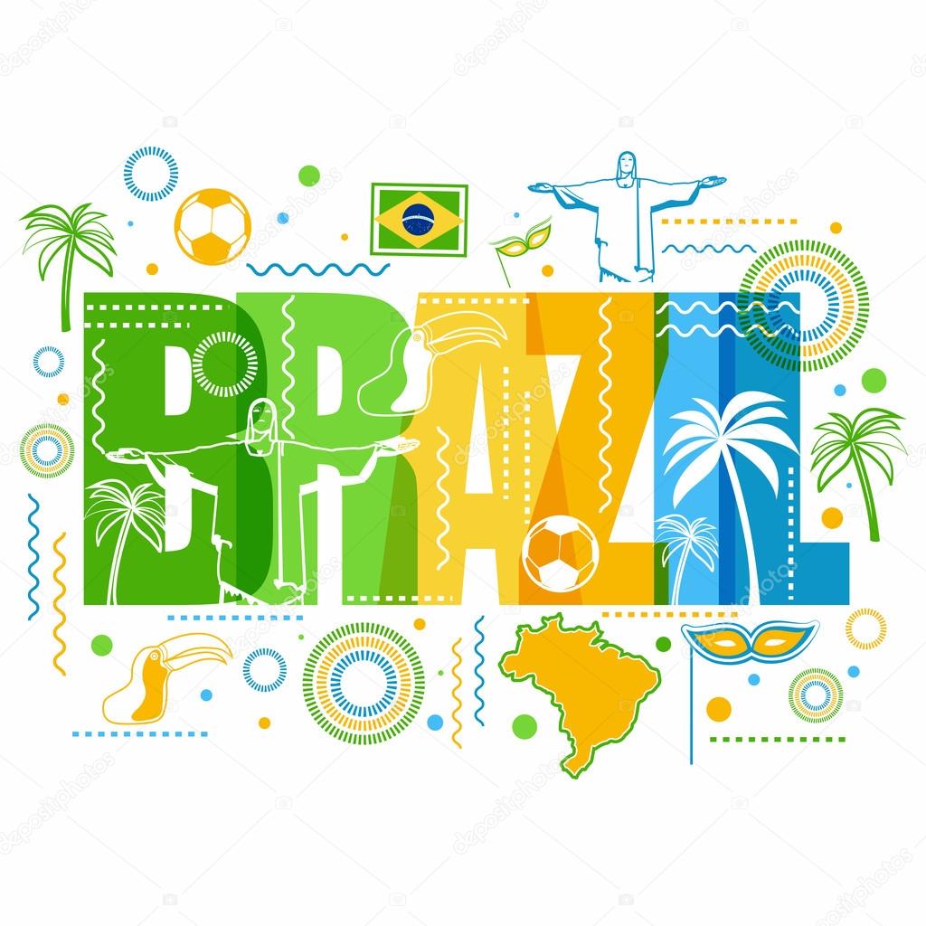 Cartel Creativo, Banner, Volante de Brasil . — Vector de stock ...