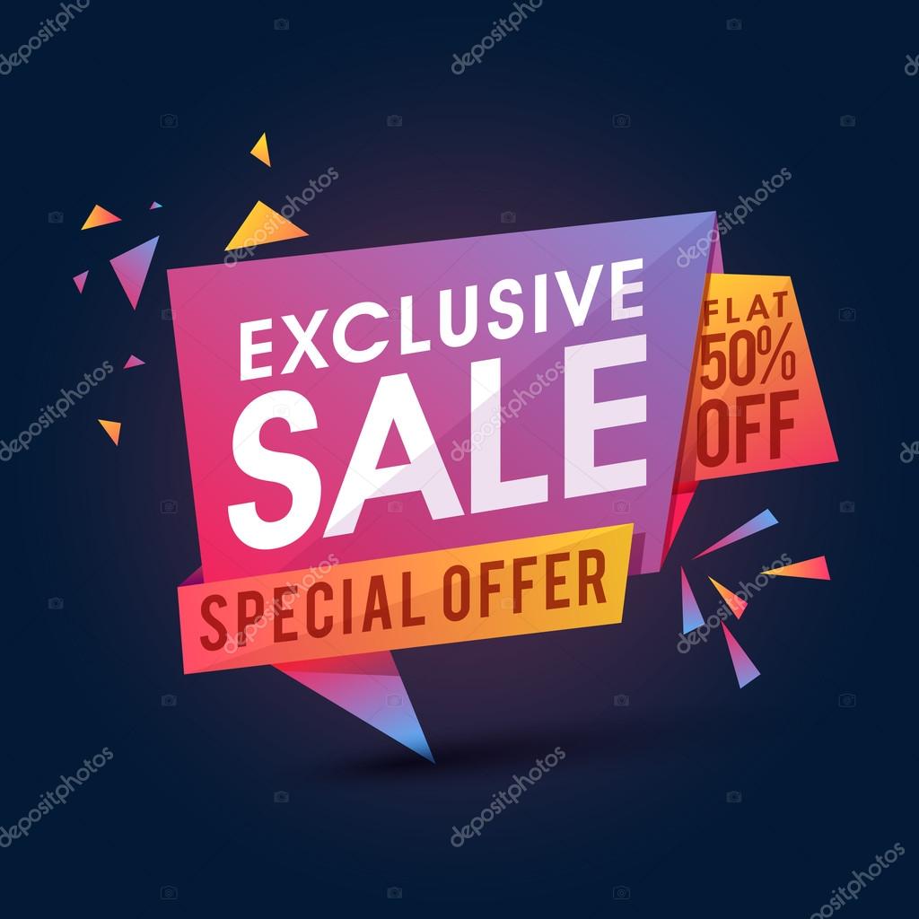 Exclusive Sale Tag, Poster, Banner or Flyer design. Stock Vector Image ...