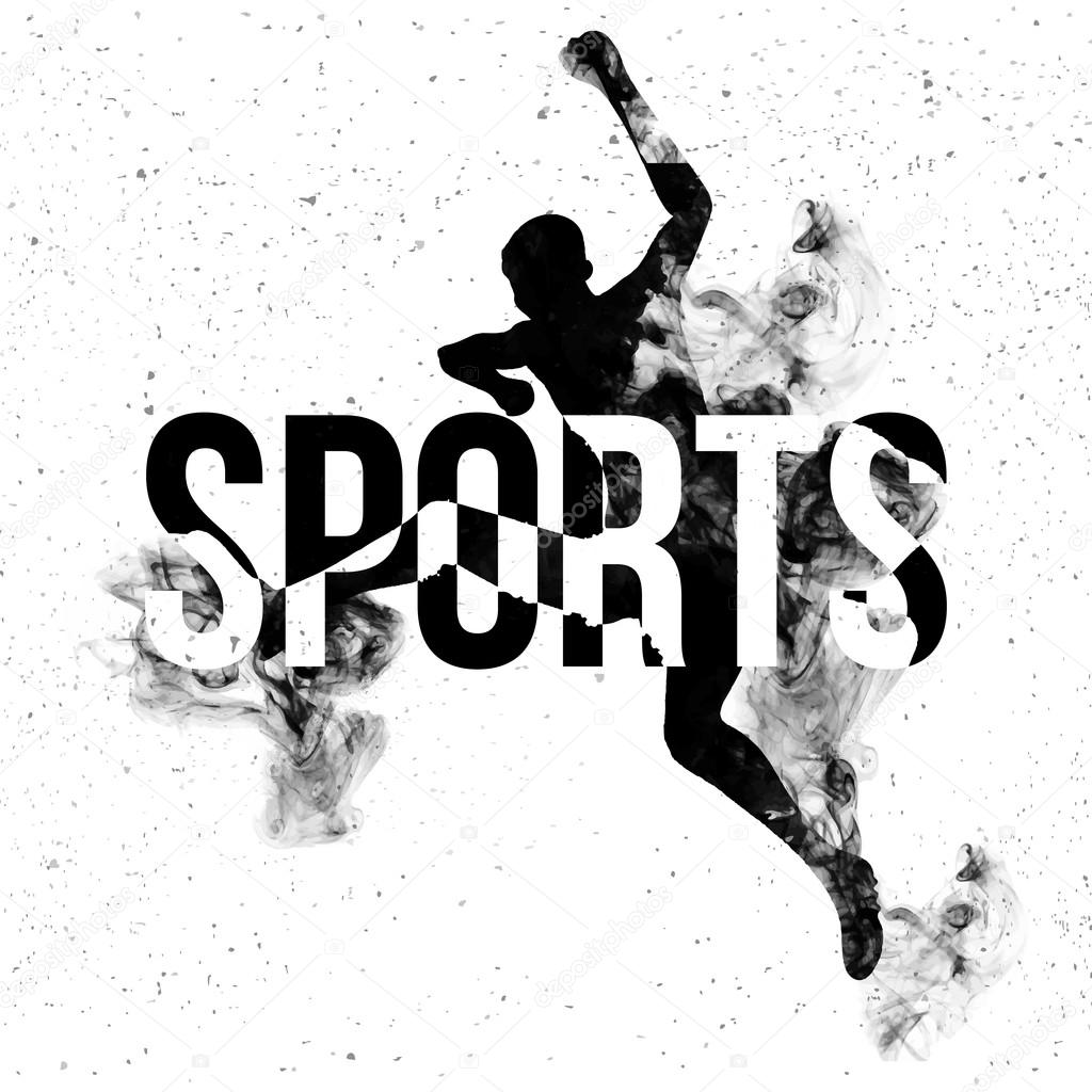 Sports Background with Jumping Man Athlete. Stock Vector Image by ...