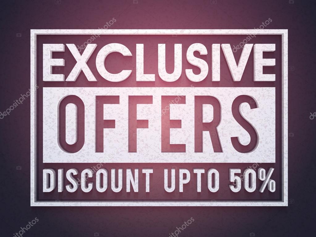 Exclusive Offers Sale Poster, Banner or Flyer. Stock Vector Image by ...