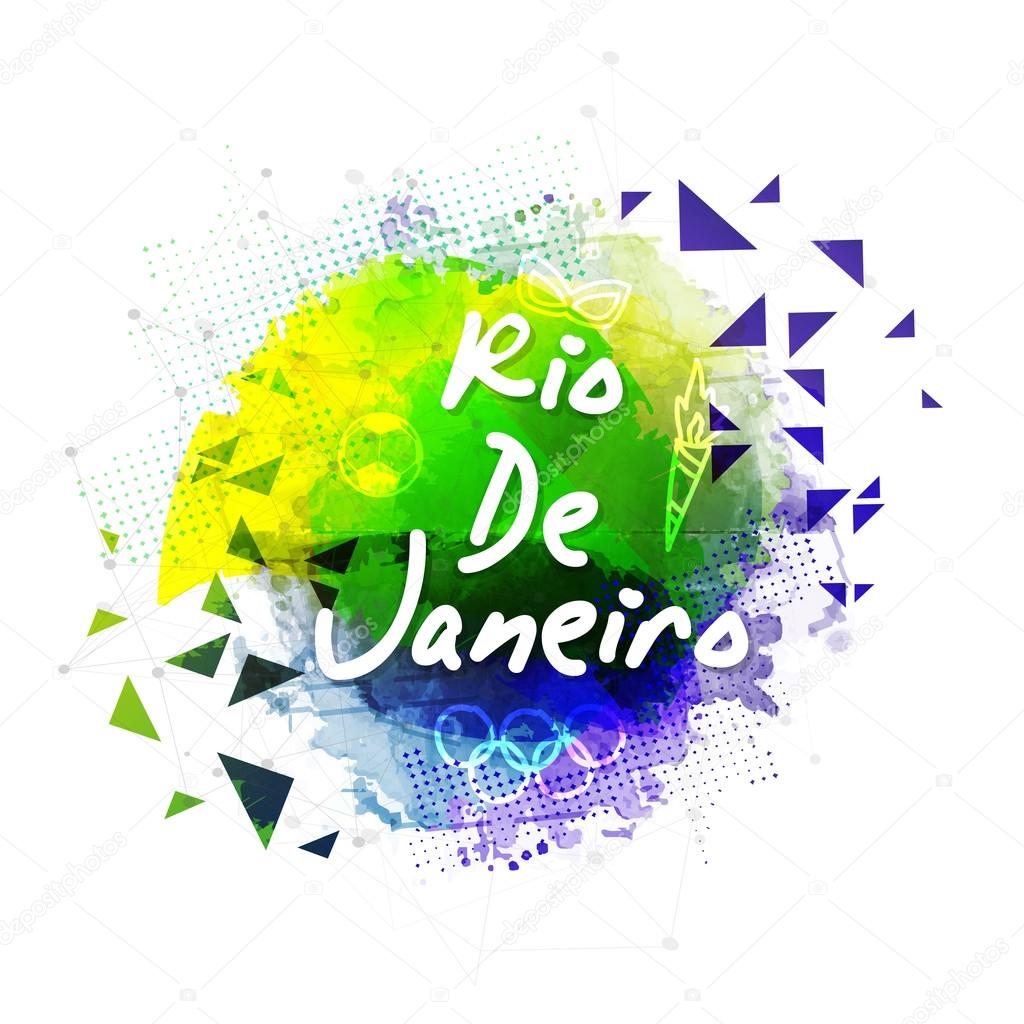 Poster, Banner with Text Rio de Janeiro. Stock Vector by ...