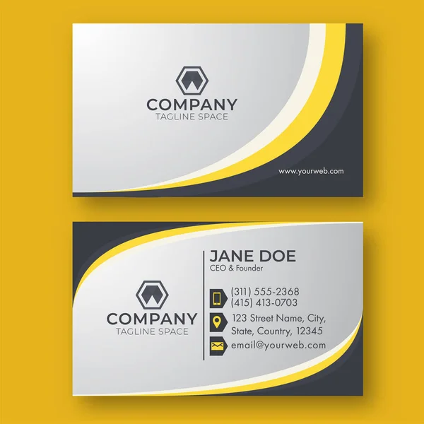 Professionel Visitkort Skabelon Layout Foran Bagved Visning Stockvektor ...