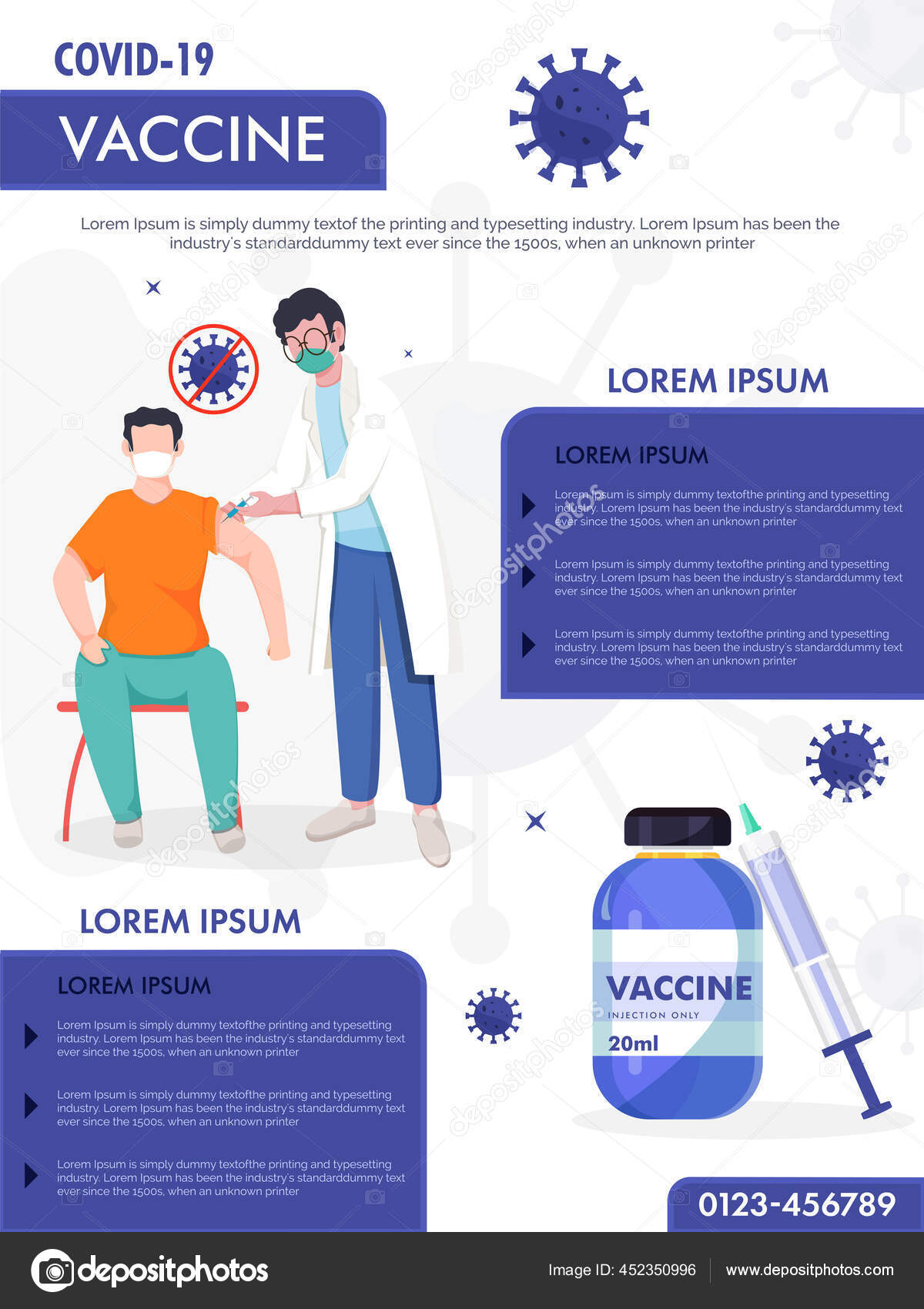 Covid Vaccine Infographic Poster Design Doctor Giving Injection Patient ...