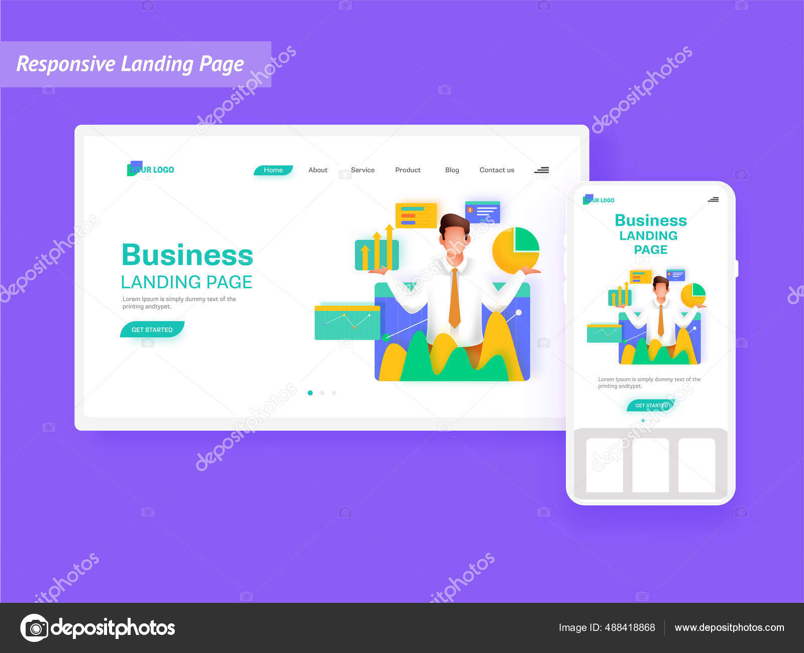 Responsive Landing Page Design Business Analyst Managing Balancing Data ...