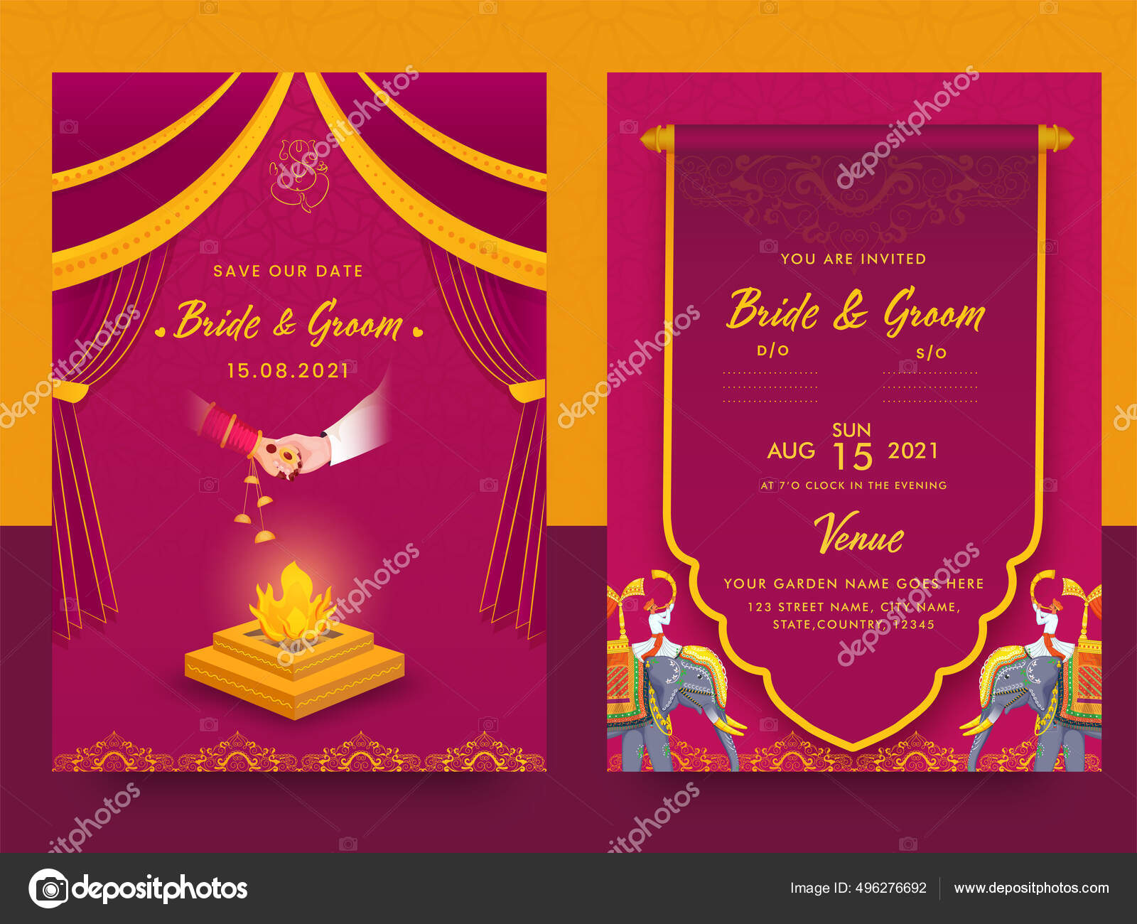 Hindu Wedding Cards Templates