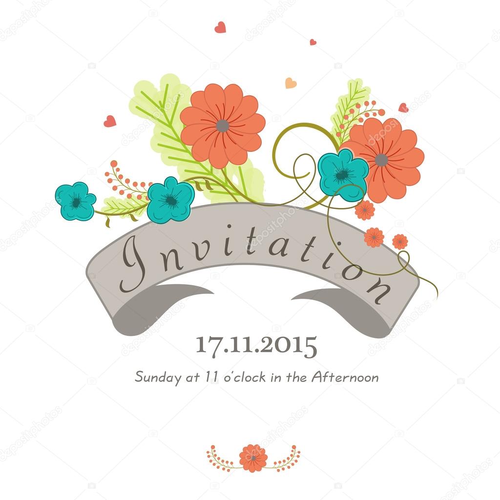 Invitation card with date and time. Stock Vector by ©alliesinteract ...