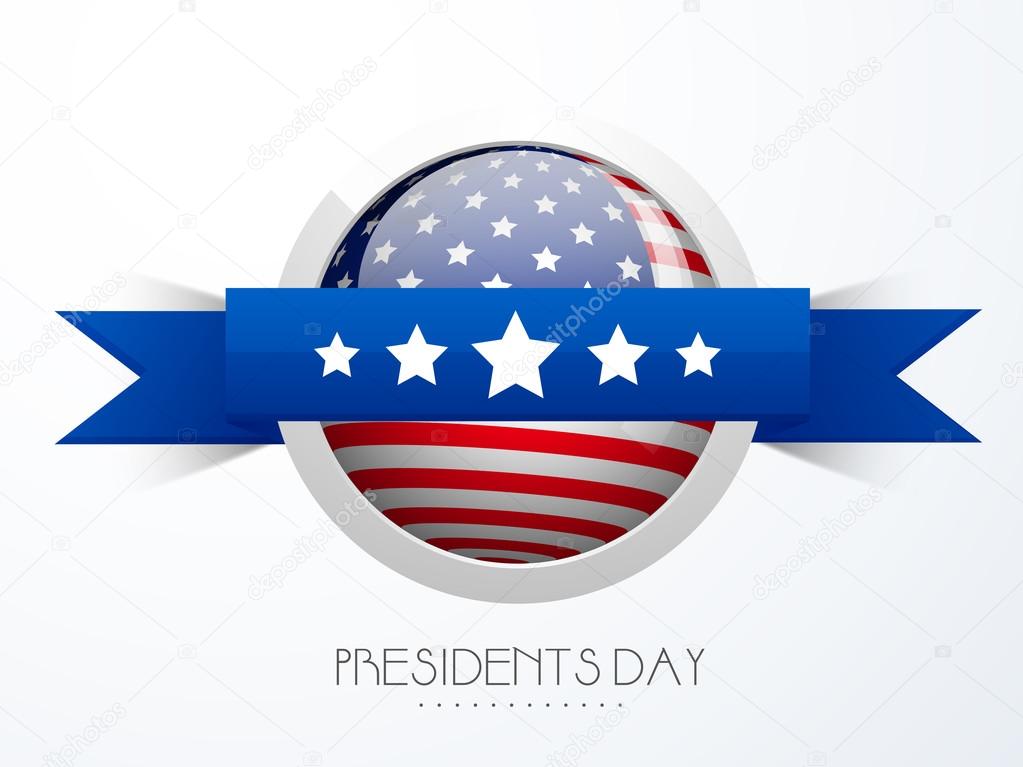 Sticker or label design for American Presidents Day celebration. Stock ...