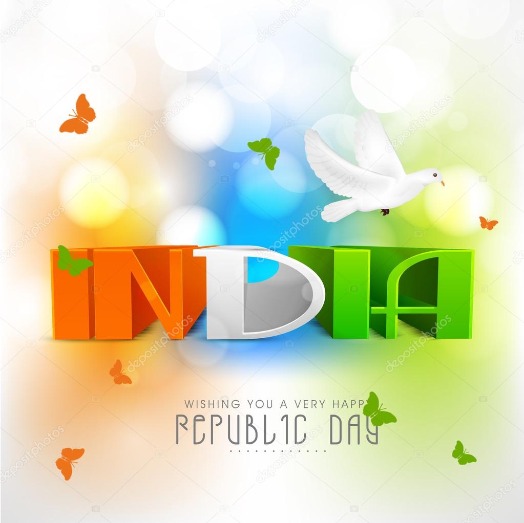 Greeting card design for Indian Republic Day celebration. Stock Vector ...
