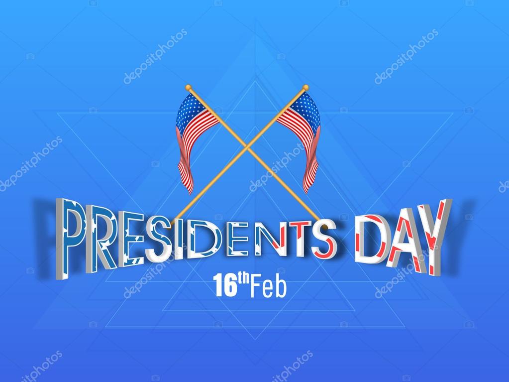 Celebración del Día de los Presidentes Americanos con texto y banderas ...