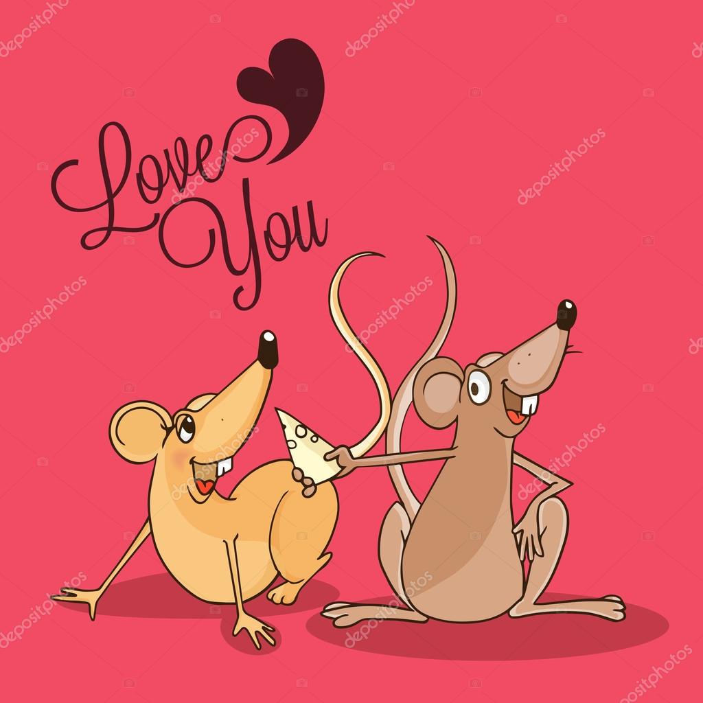 Cute rat couple for Happy Valentines Day celebration. Stock Vector ...