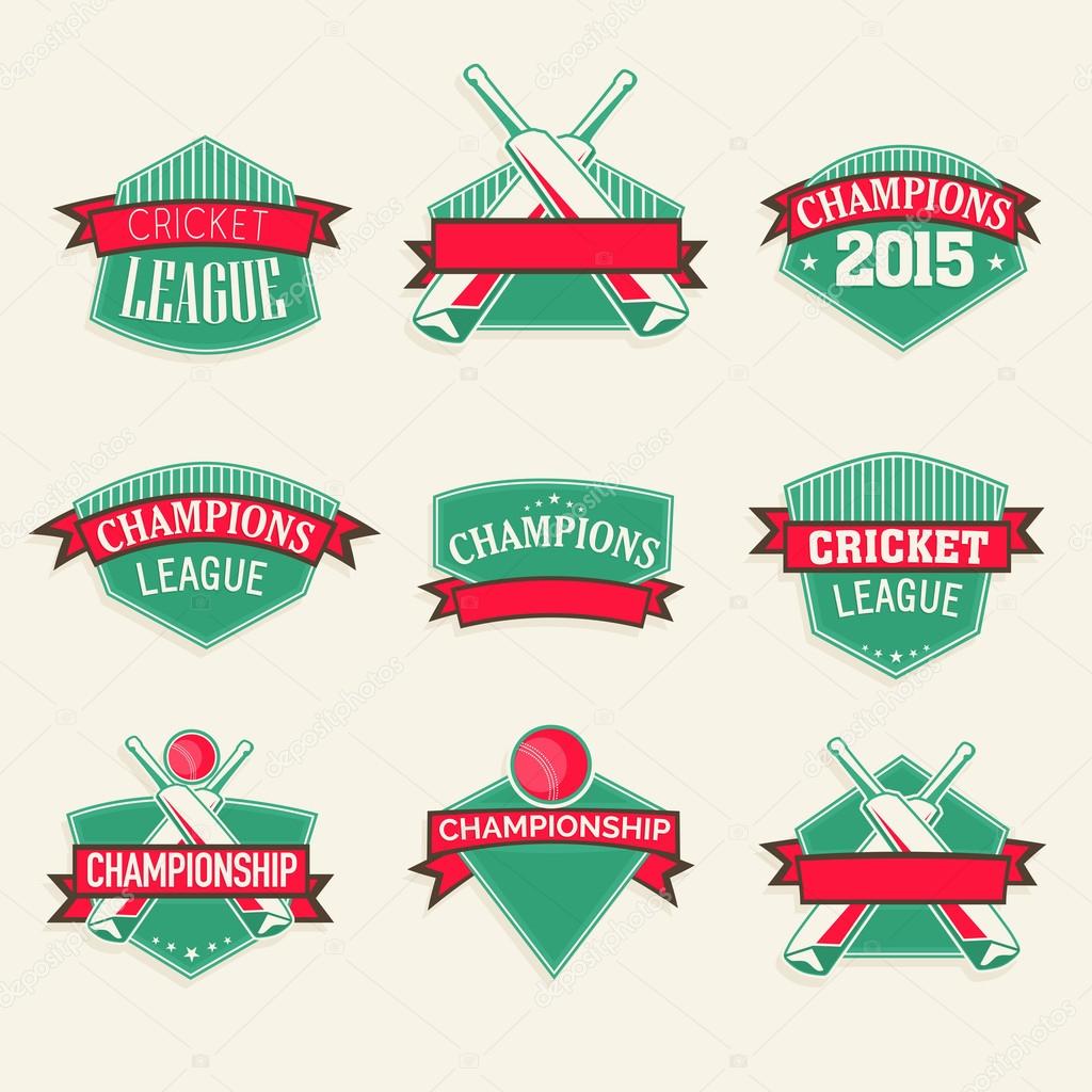 Sticker, tag or label design for Cricket. Stock Vector Image by ...