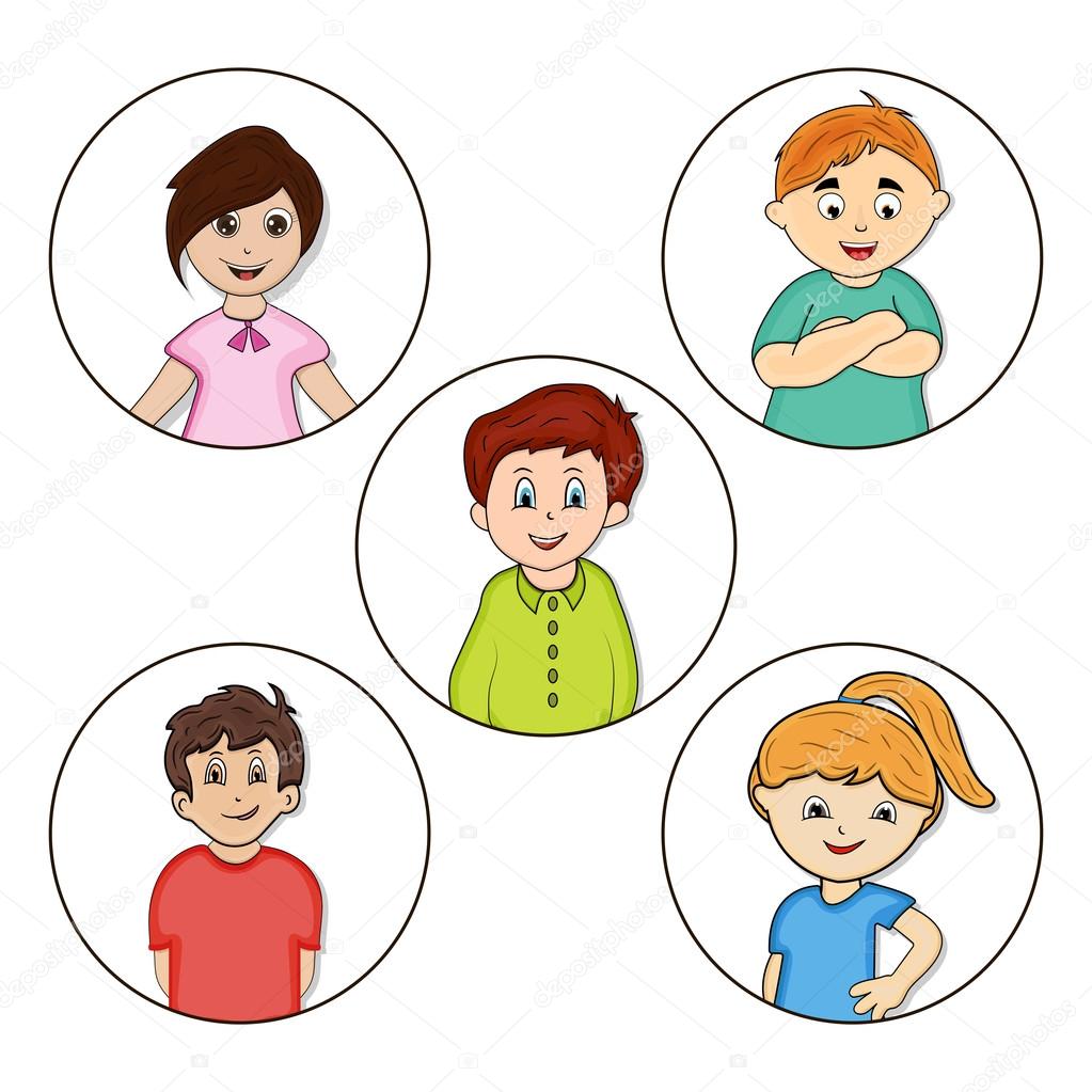 Conjunto de personajes de dibujos animados. vector, gráfico vectorial ...