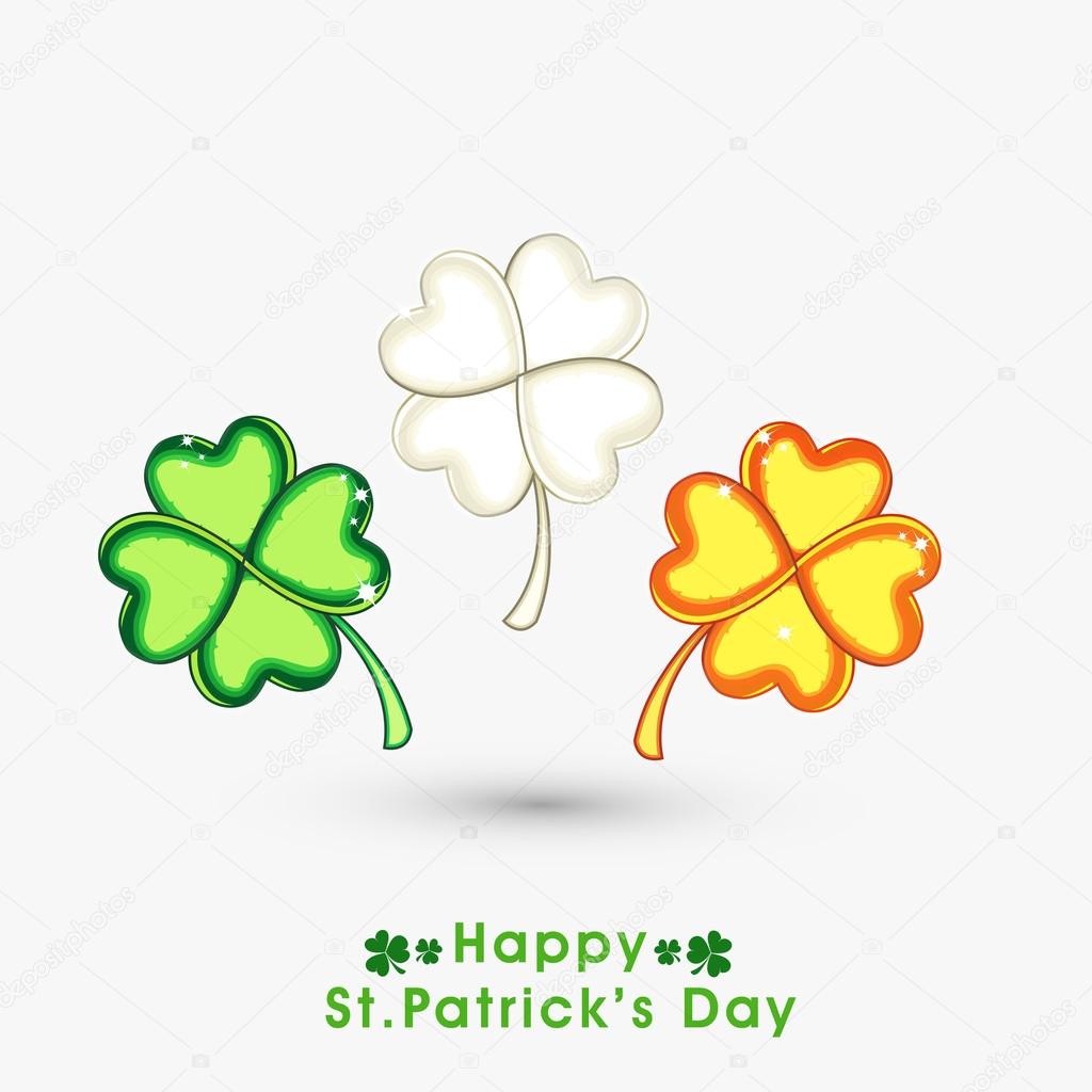 Shiny clover leaves for St. Patrick's Day celebration. Stock Vector ...