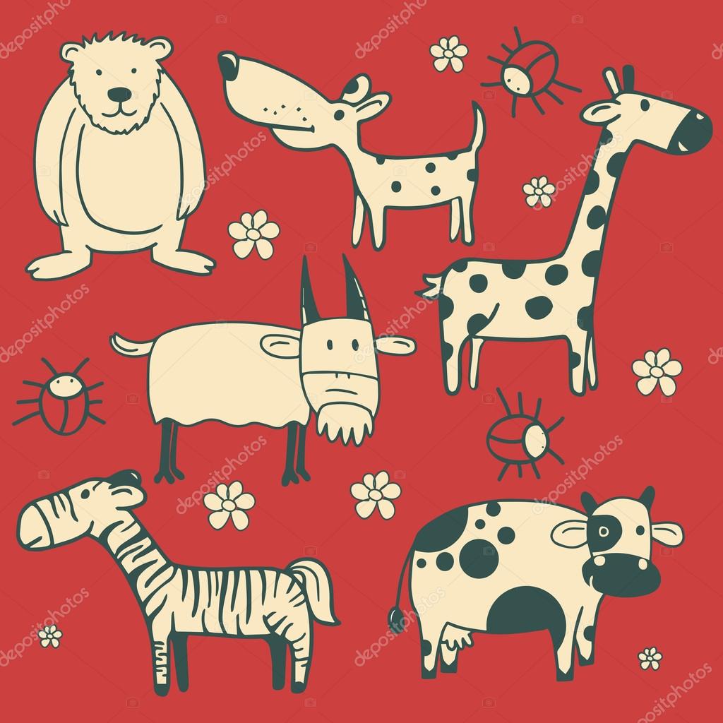 Set of animal characters. Stock Vector Image by ©alliesinteract #67866175
