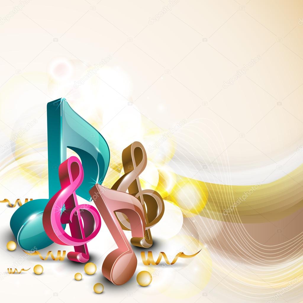 3d Colorful Music Notes Wallpaper Hd
