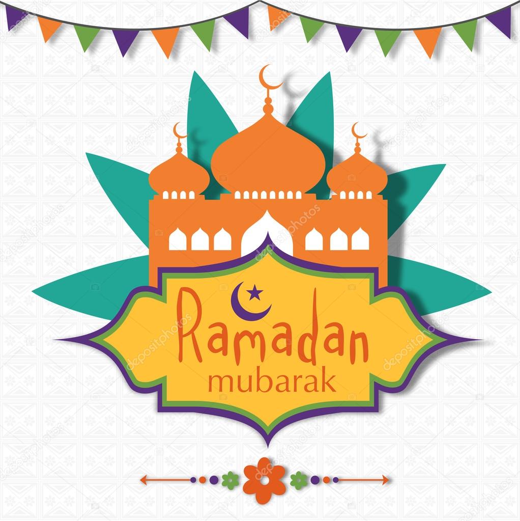 Islamic holy month, Ramadan Kareem celebration with mosque. Stock ...