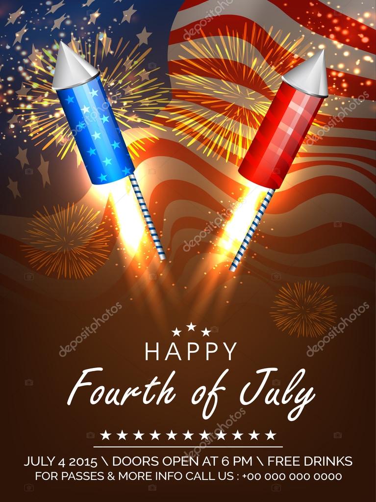 American Independence Day celebration fireworks. Stock Vector Image by ...
