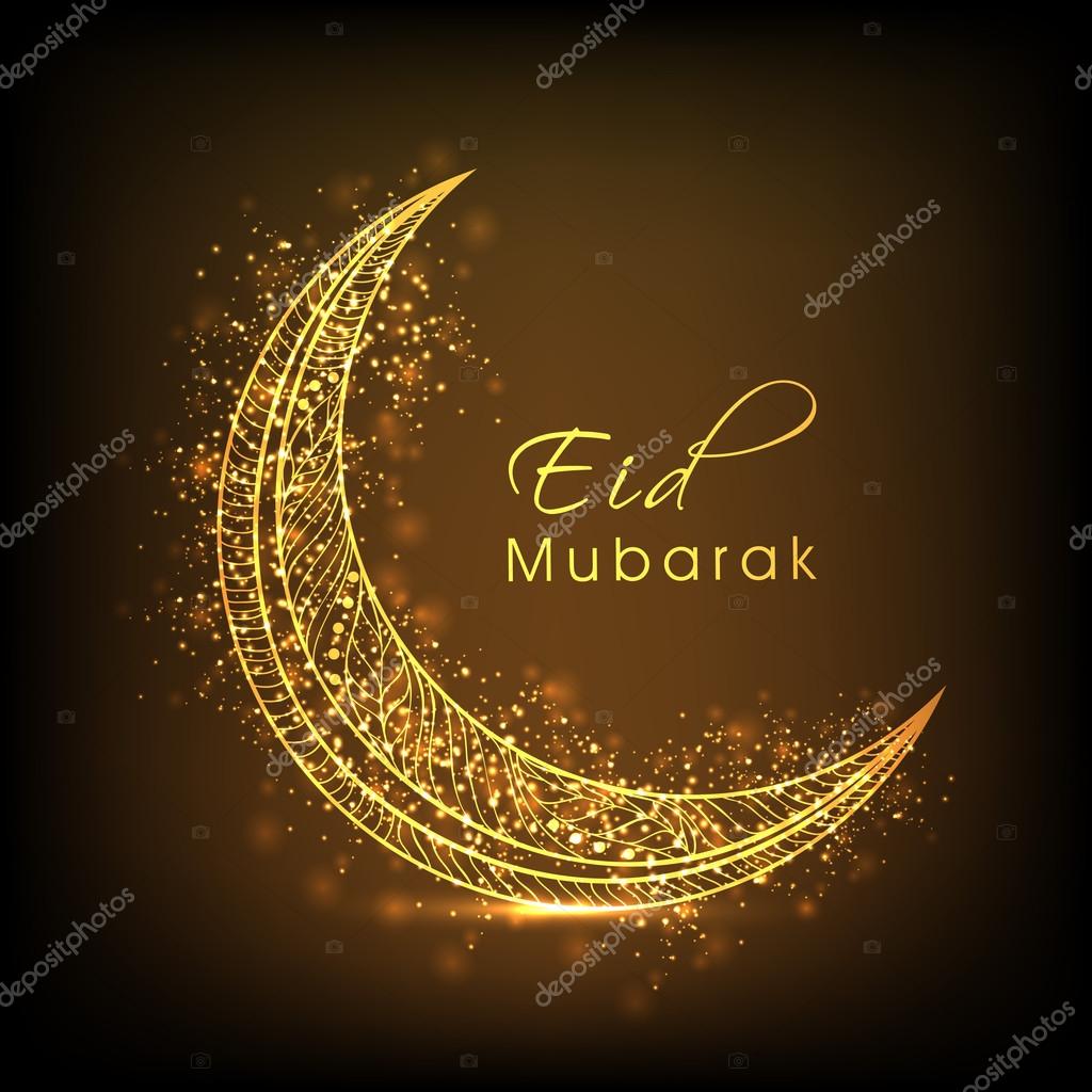 Golden moon for Eid Mubarak celebration. Stock Vector Image by ...