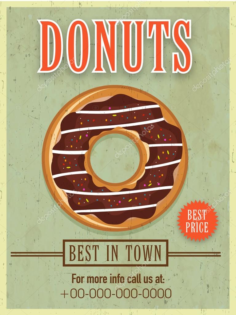 Flyer or menu card for donuts shop. Stock Vector Image by ...