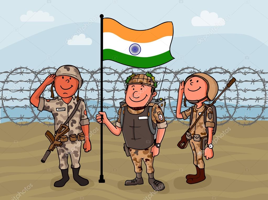 Indian Soldier Salute Clipart