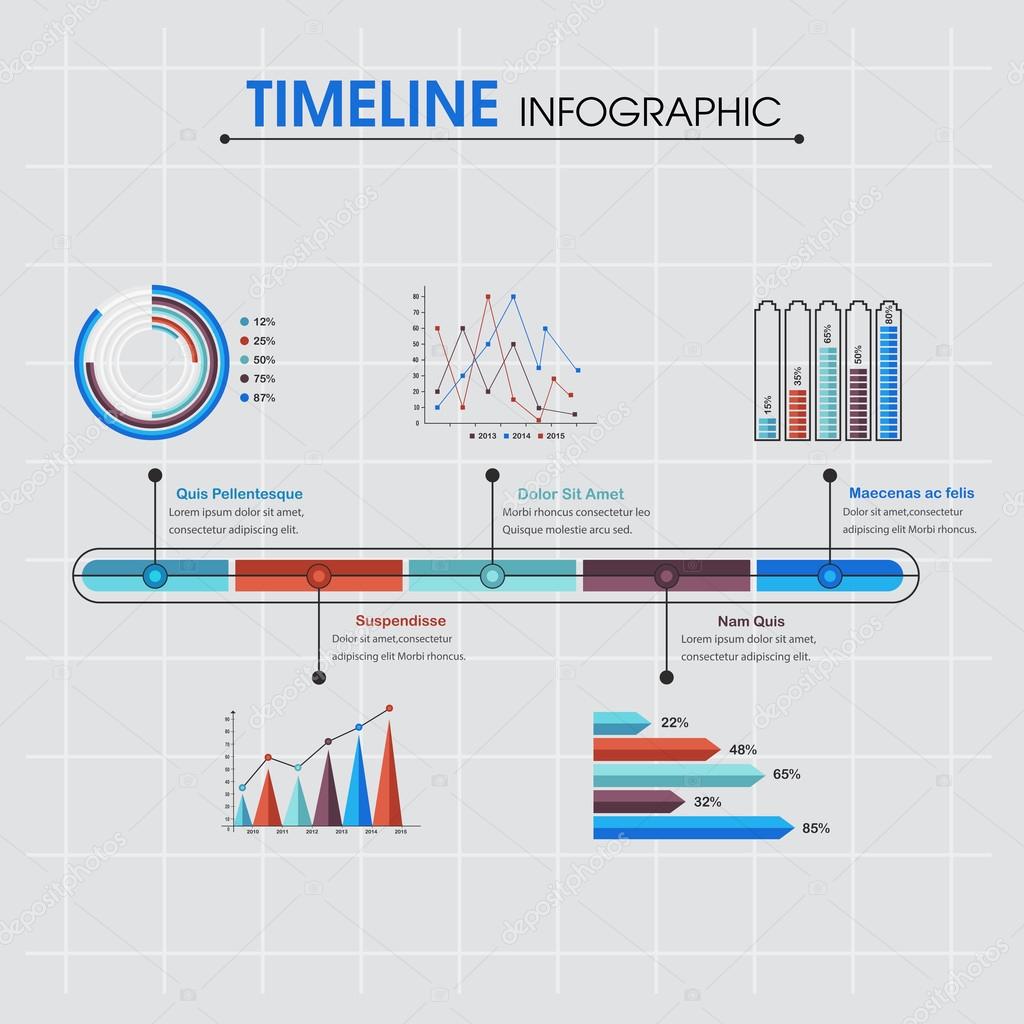 Set of timeline infographic elements for business. Stock Vector Image ...