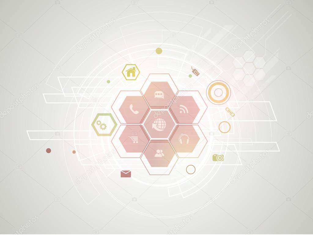 Technology background with web icons. Stock Vector Image by ...