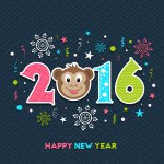 Happy New Year 2016 year of the monkey Stock Illustration by ©tieulong ...