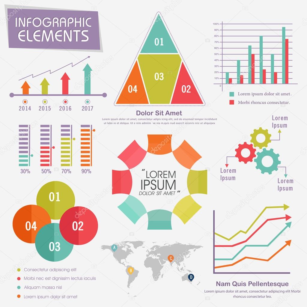 Big set of Business Infographic elements. Stock Vector Image by ...