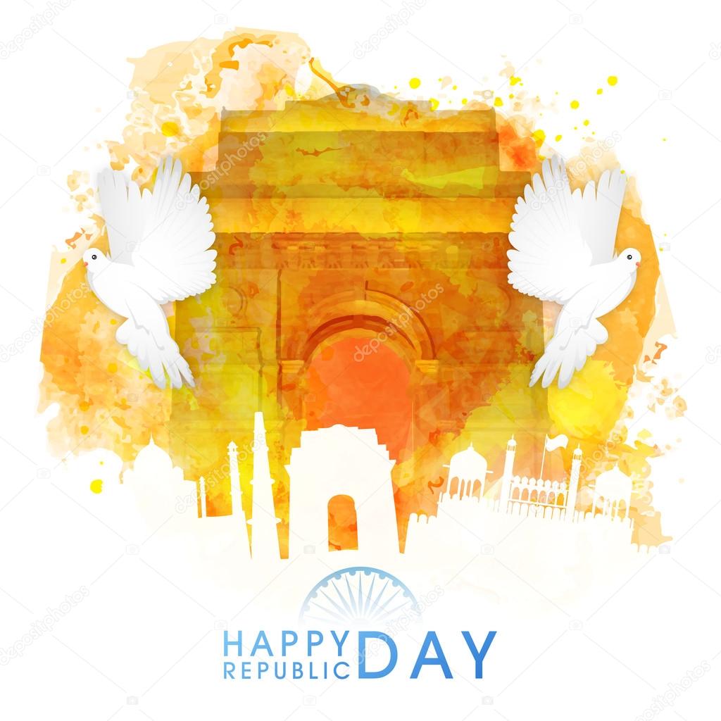Indian Monuments for Republic Day celebration. Stock Vector by ...