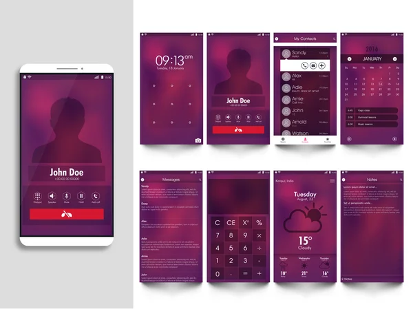 Different Mobile Application UI screens. Stock Vector by ...