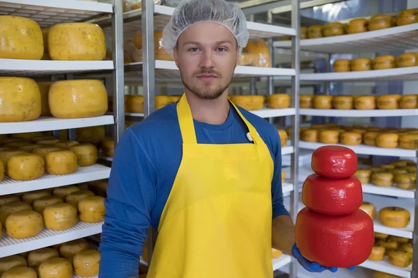 Cheesemaker is checking cheeses Stock Photo by ©nejron 115446690