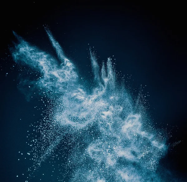 Blue Powder Explosion Black Background Colored Cloud Colorful Dust ...