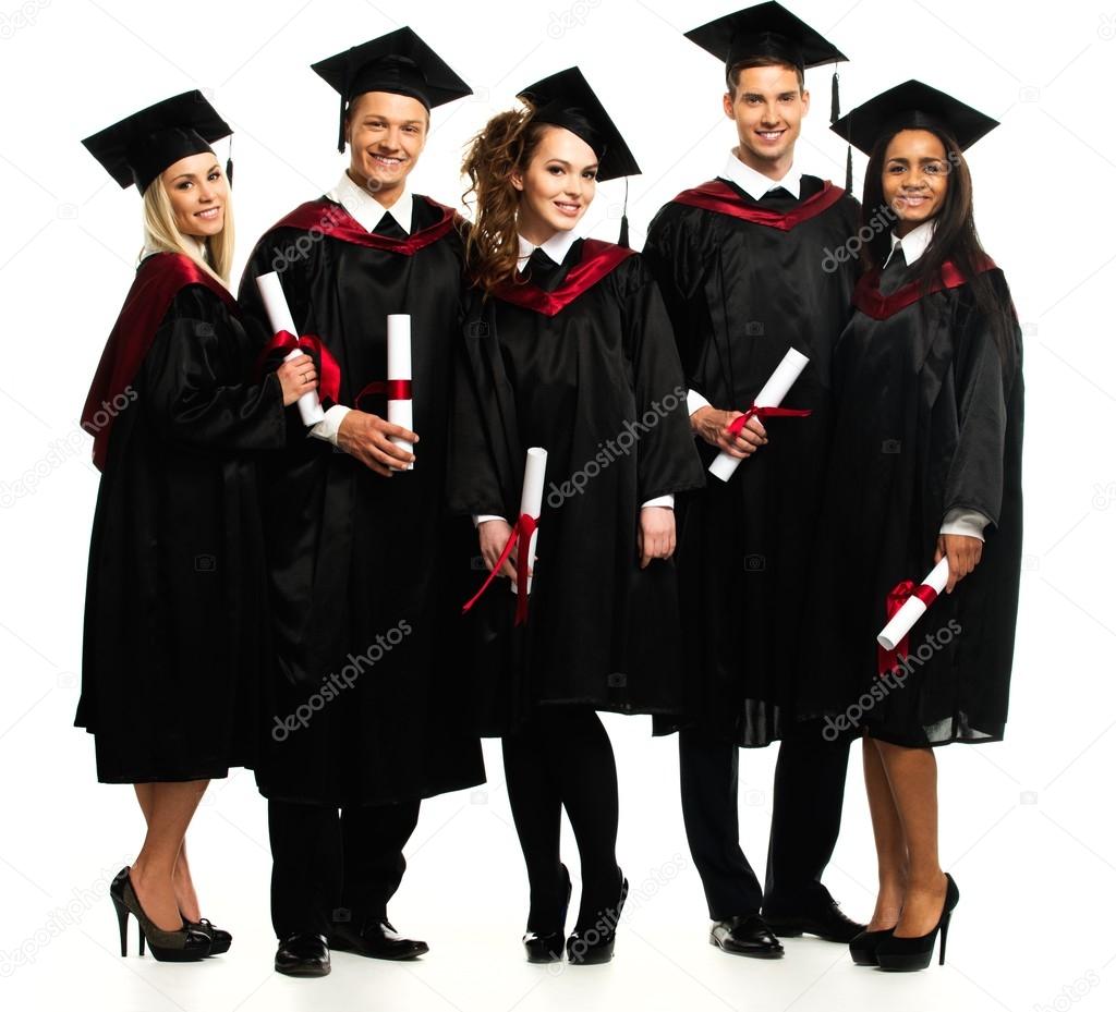 Multi ethnic group of graduated students — Stock Photo © nejron #63292905