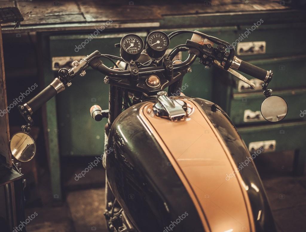 Vintage style cafe-racer motorcycle Stock Photo by ©nejron 65353545