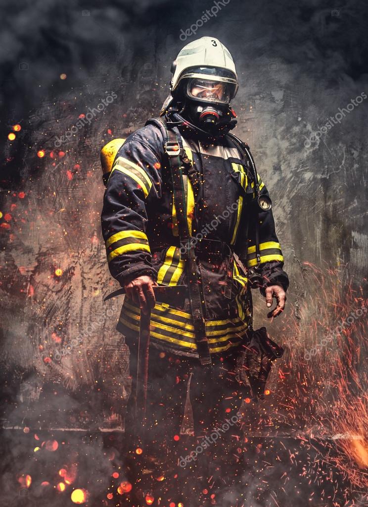 Rescue firefighter man ⬇ Stock Photo, Image by © fxquadro #113478156
