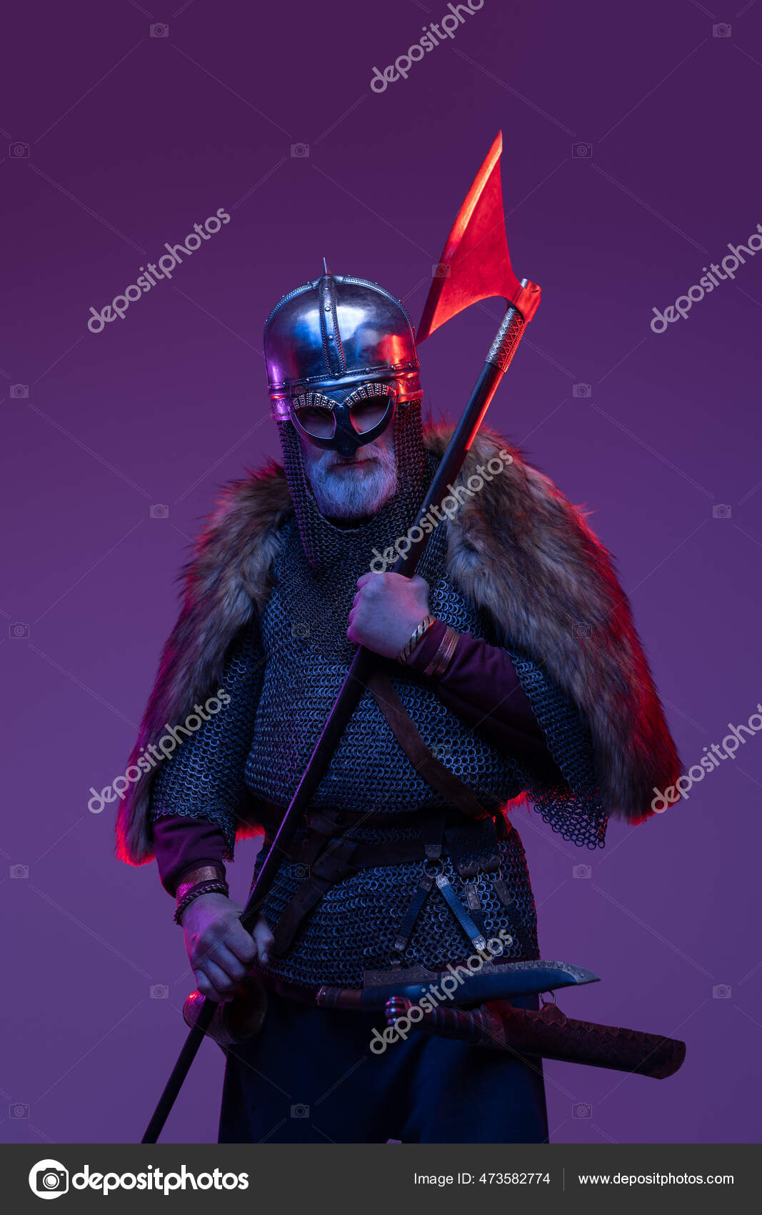 Knight With Violet Background