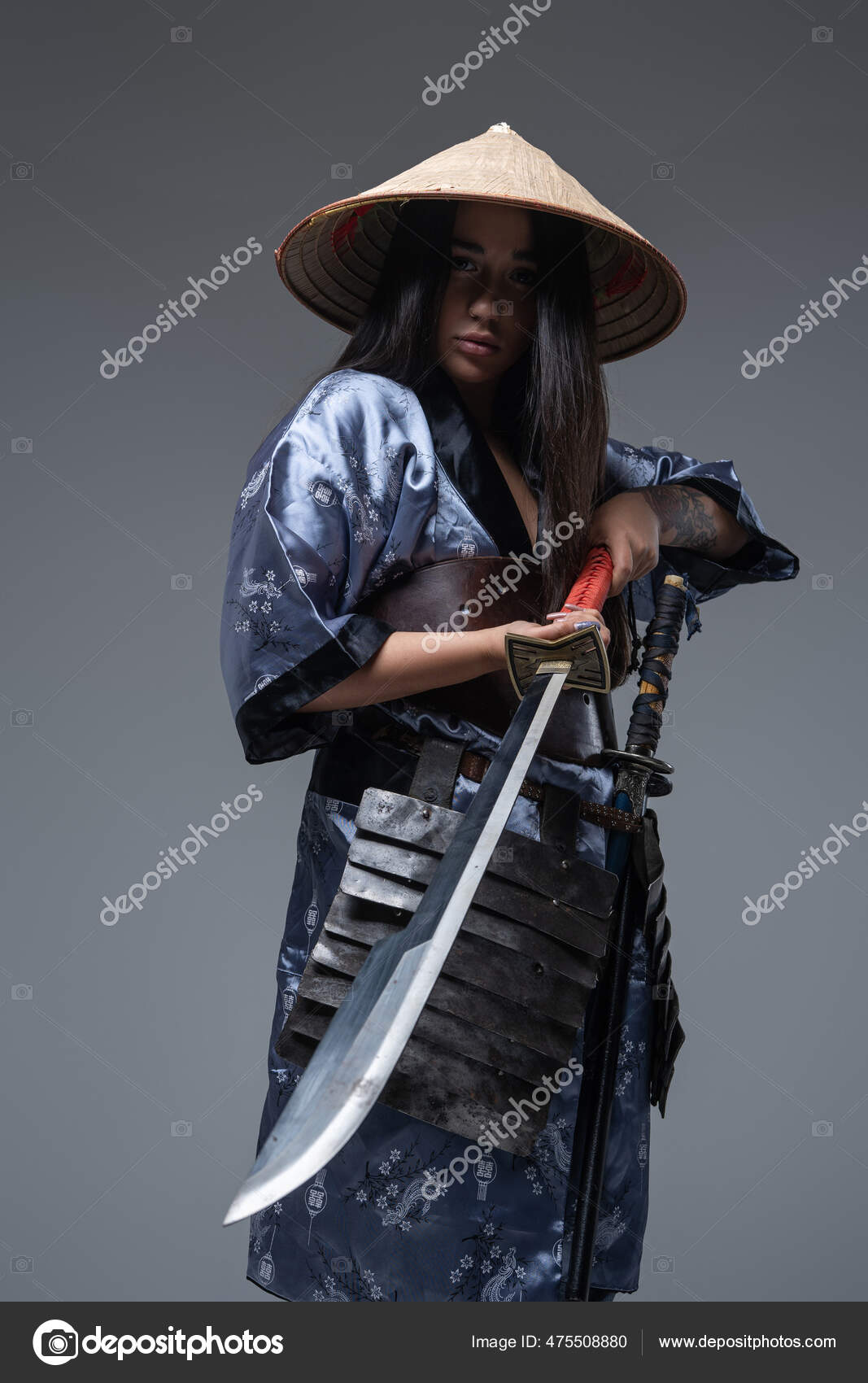 Mujer Guerrera Mujer Samurai PSD De Guerrera Samurai Femenina,