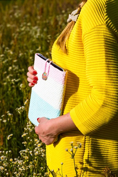 Tablet computer in a knitted cover - Stock Image - Everypixel