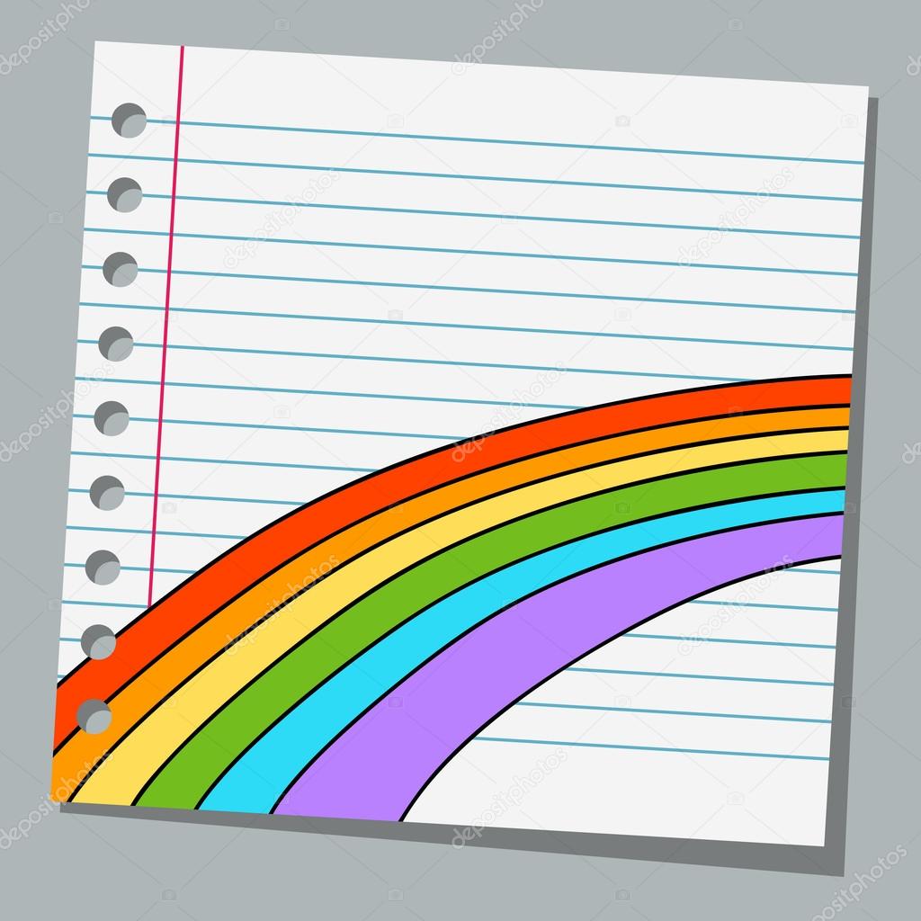 Notebook paper with rainbow Stock Vector Image by ©dip2000 #104729356