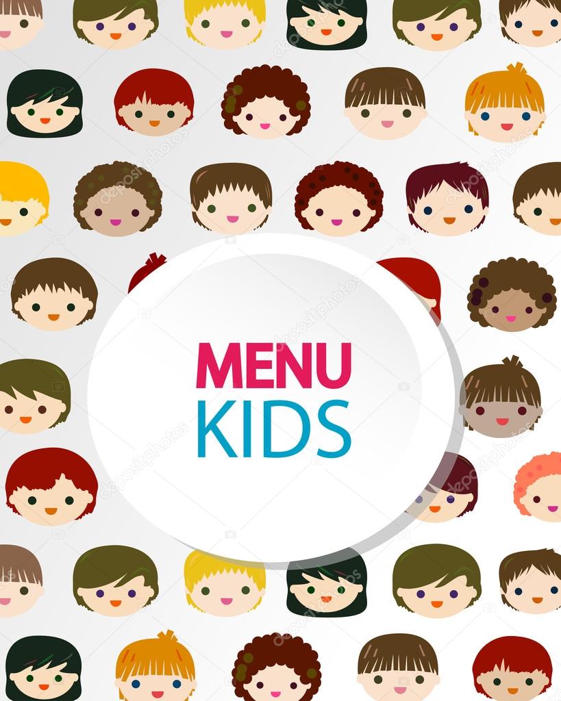 Kids faces menu background Stock Vector by ©dip2000 104730884