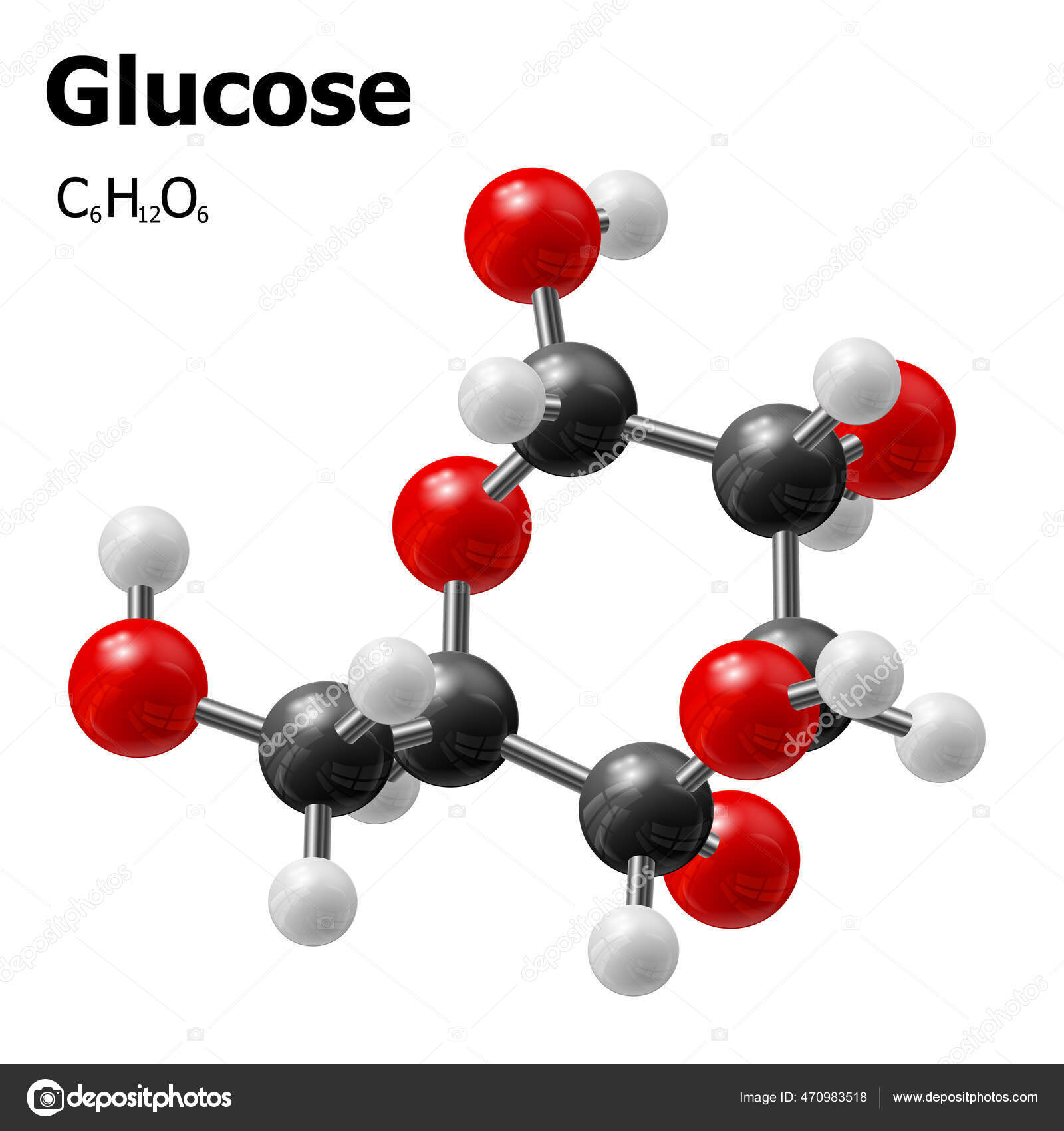 Modelo Estructural Molécula Glucosa Vector de stock #470983518 de ©dip2000