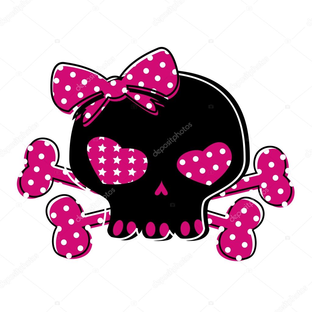 Girl Skull And Crossbones Vector